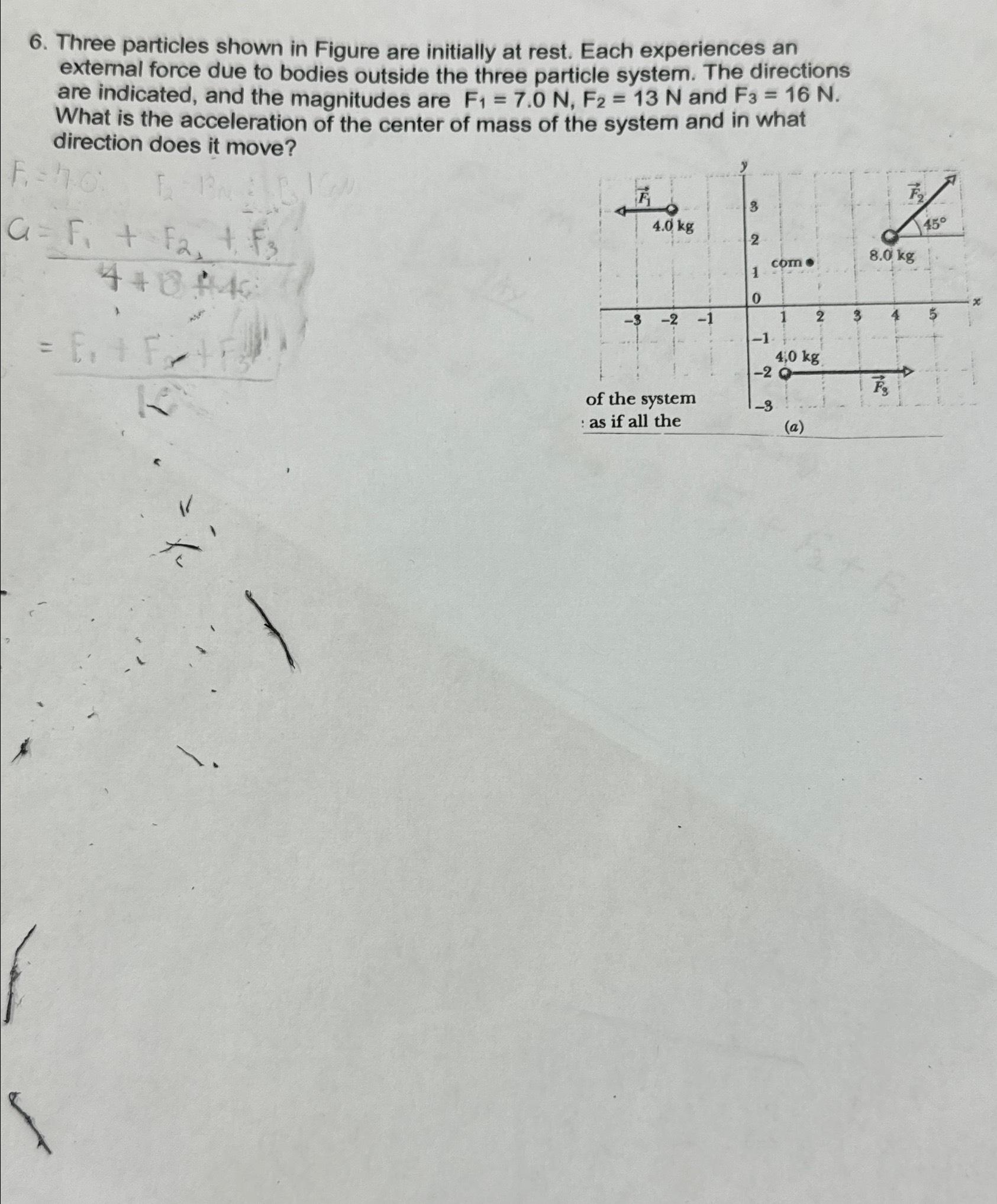 Solved Three particles shown in Figure are initially at | Chegg.com
