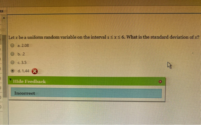 Solved Let x be a uniform random variable on the interval 1 | Chegg.com