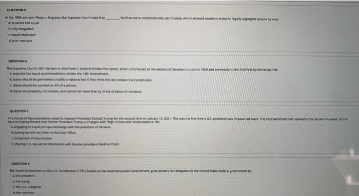 Solved QUESTION 1 Concurrent powers are powers: a. shared by | Chegg.com