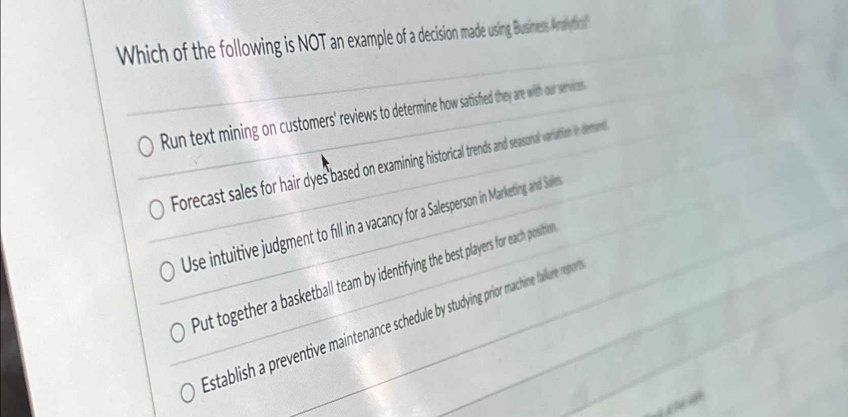 Solved Which of the following is NOT an example of a | Chegg.com