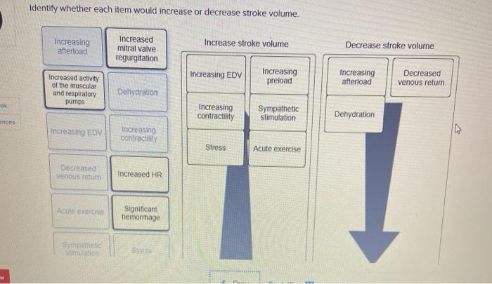 Solved Identify whether each item would increase or decrease | Chegg.com