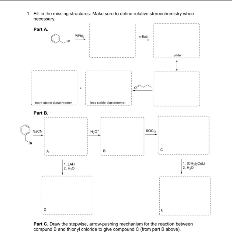 Solved Fill in the missing structures. Make sure to define | Chegg.com