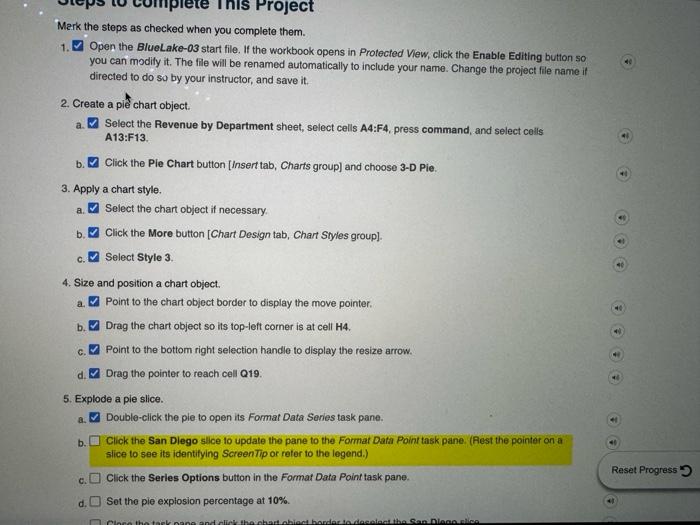 Solved Merk the steps as checked when you complete them. 1. | Chegg.com