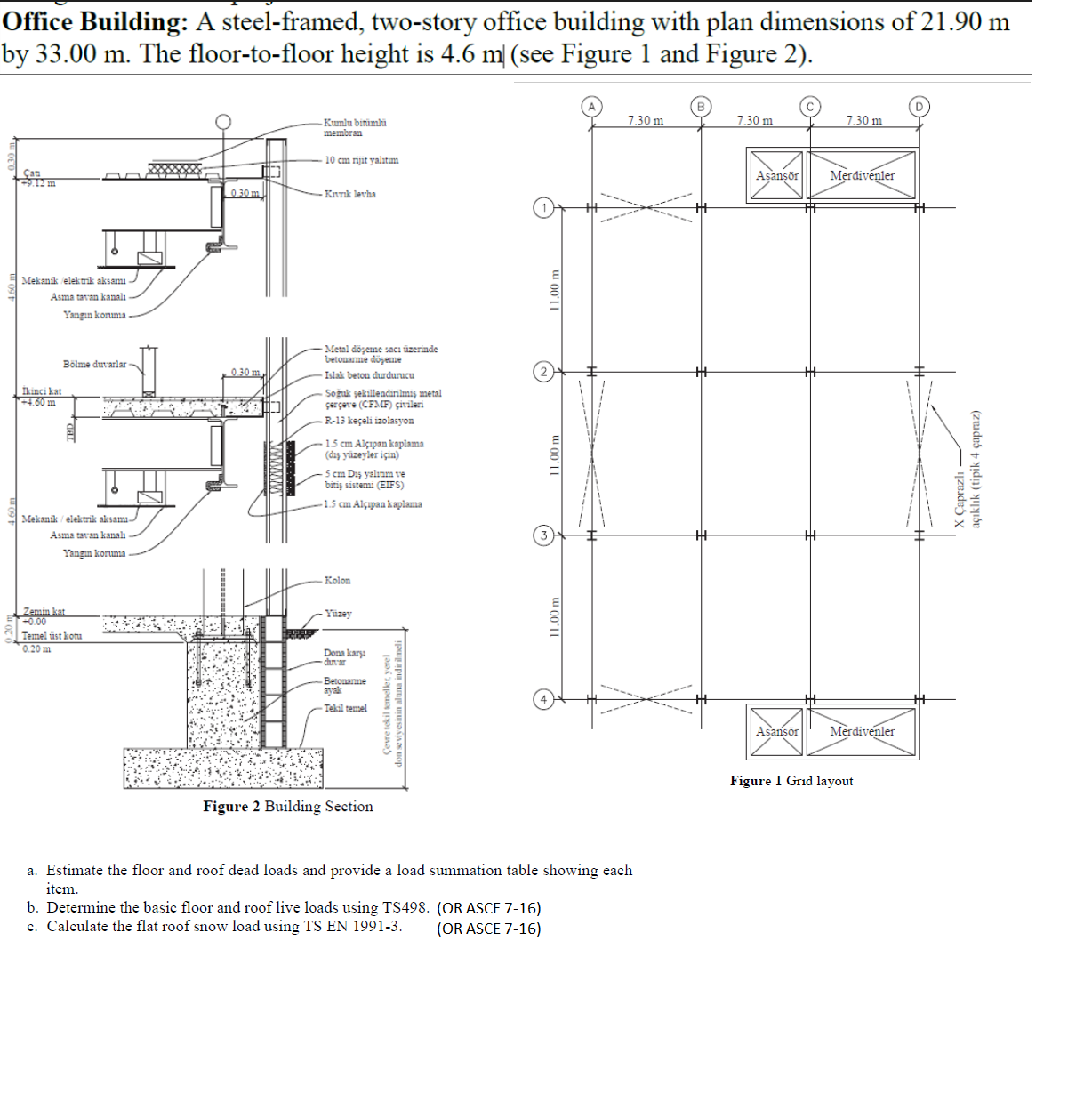 Solved Office Building: A steel-framed, two-story office | Chegg.com