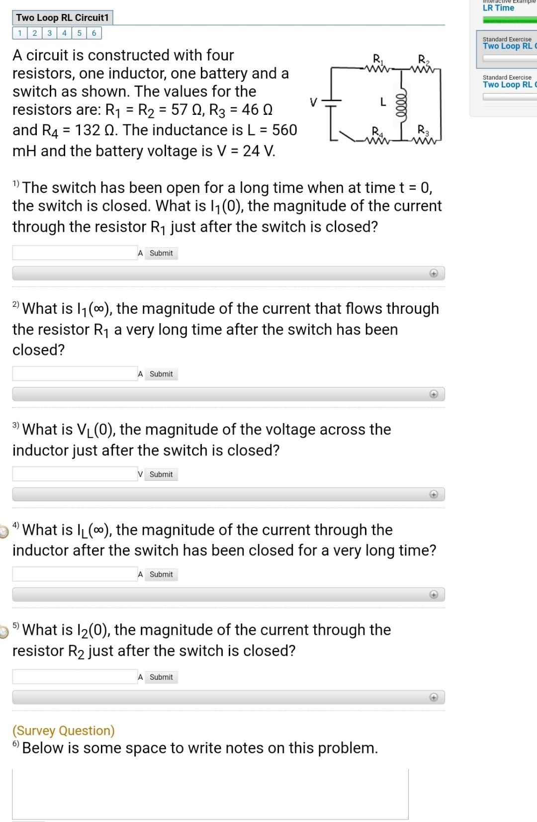 Solved LR Time Standard Exercise Two Loop RL Two Loop RL | Chegg.com