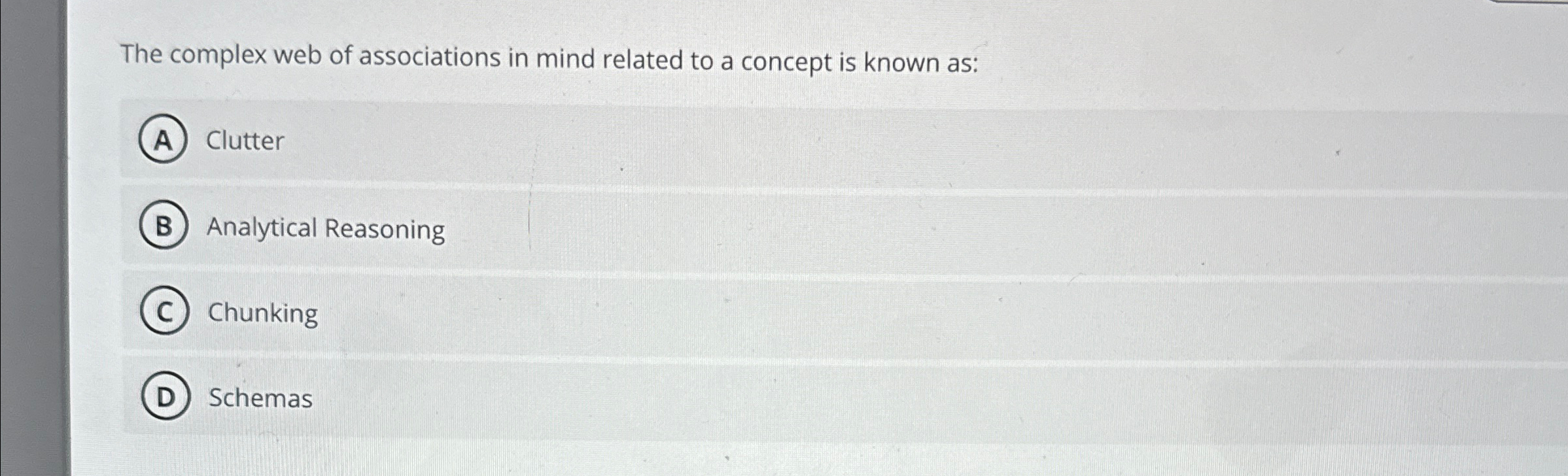 Solved The complex web of associations in mind related to a | Chegg.com