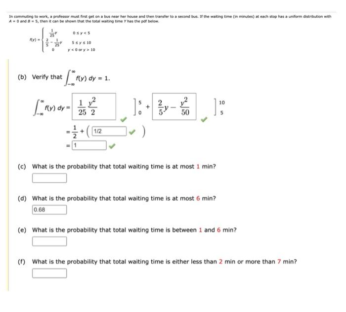 Solved A=0 and B=5, then it can be shown that the tokal | Chegg.com