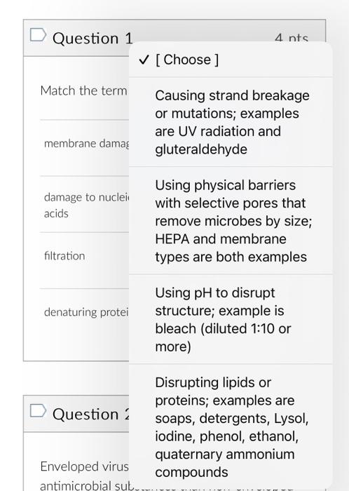 Solved Question 1 4 Match the term to the correct | Chegg.com Solved Question 1 4 Match the term to the correct | Chegg.com