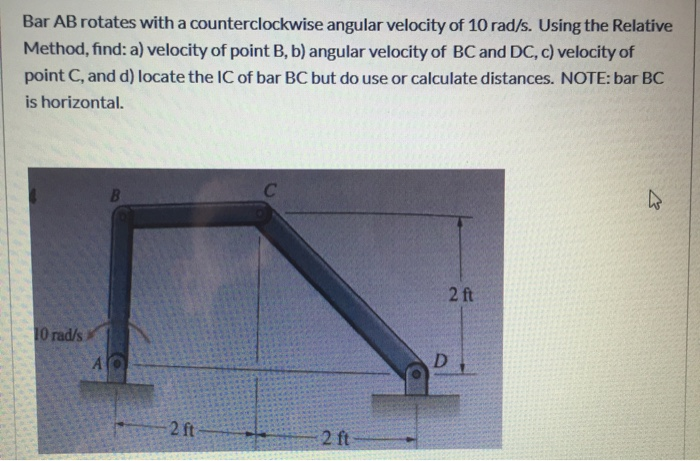 Solved Bar AB rotates with a counterclockwise angular | Chegg.com