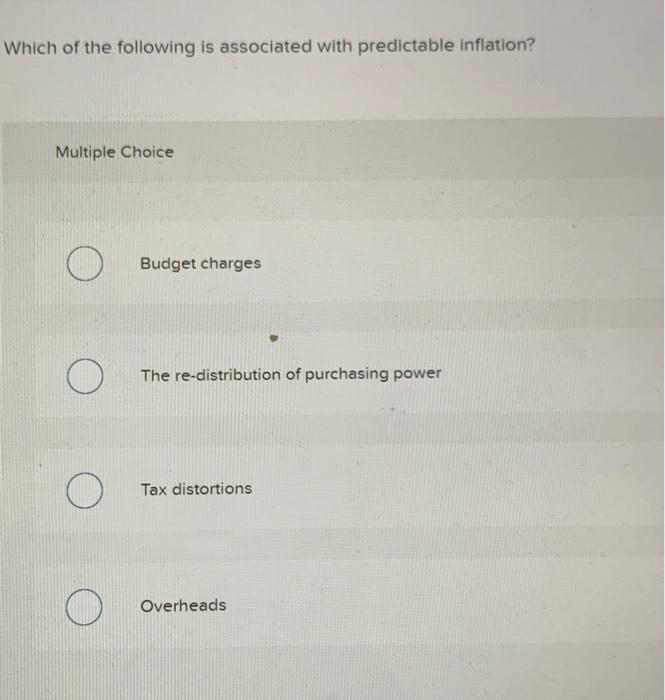 Solved Which of the following is associated with predictable | Chegg.com