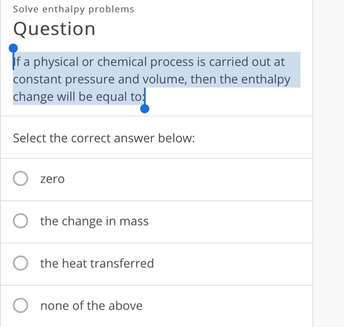Solved Solve enthalpy problems Question Consider the | Chegg.com