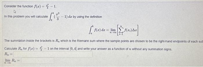 Solved Consider the function f(x)=3x2−1. In this problem you | Chegg.com