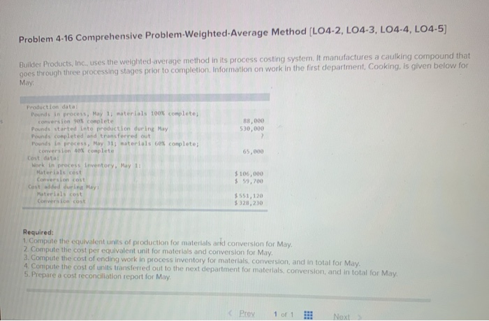 Solved Problem 4-16 Comprehensive Problem-Weighted Average | Chegg.com