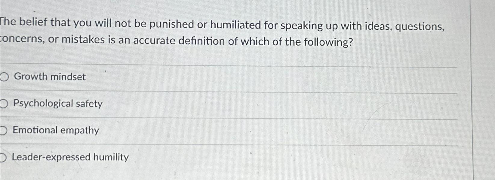 Solved The belief that you will not be punished or | Chegg.com