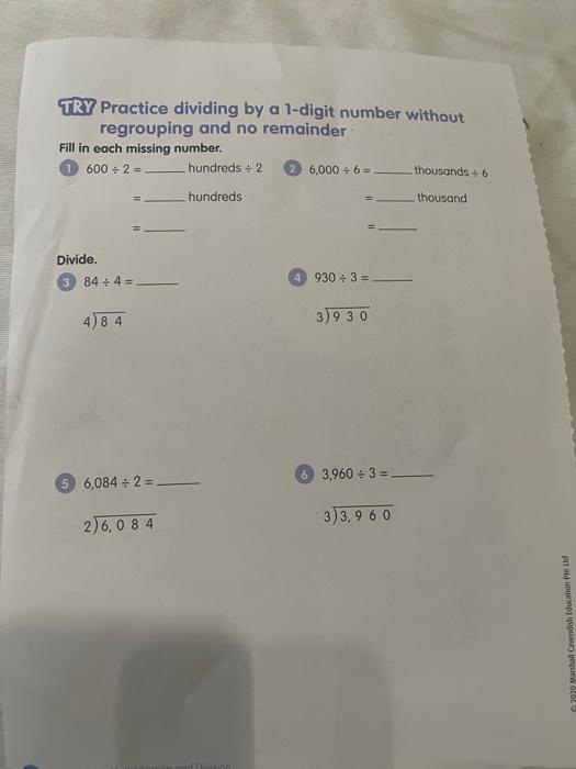 Solved (6) What is 303÷3 ? Step 1 Divide the hundreds by 3 . | Chegg.com