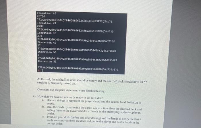 Part 1: Set up the Deck and Deal the Cards In Week 3 | Chegg.com