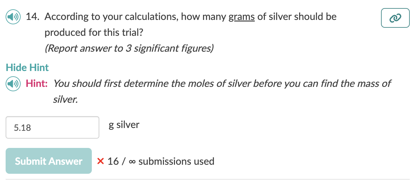 Solved According to your calculations, how many grams of | Chegg.com