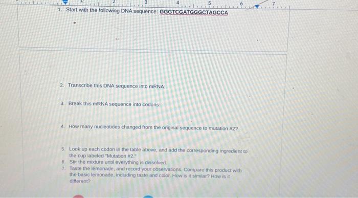 2. Transcribe this DNA sequence into mRNA: 3. Break | Chegg.com