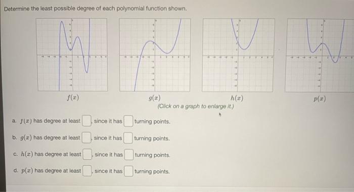 Solved Determine the least possible degree of each | Chegg.com