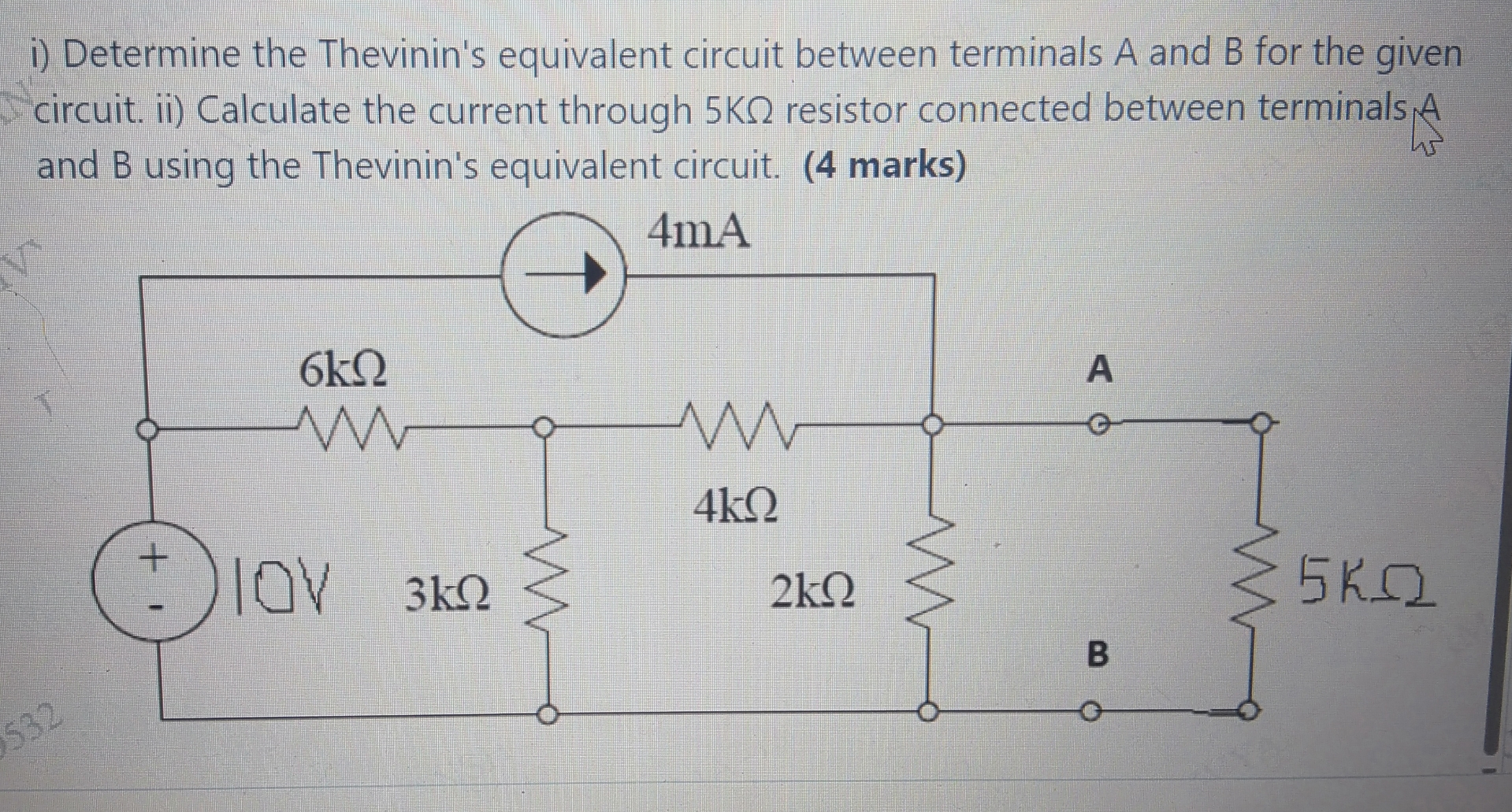 Solved i) ﻿Determine the Thevinin's equivalent circuit | Chegg.com