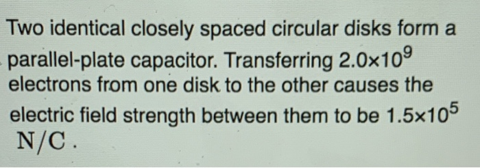 Solved Two identical closely spaced circular disks form a | Chegg.com