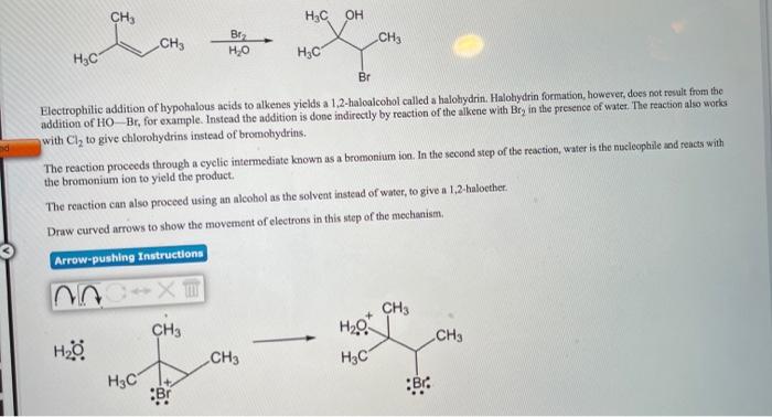 Solved но CH3 H3C OH CH3 CHE H3C H2C1 Br Electrophilic | Chegg.com