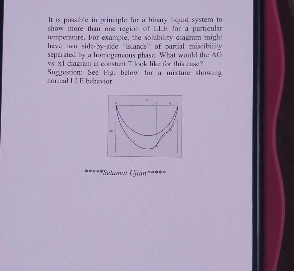 Solved It is possible in principle for a binary liquid | Chegg.com