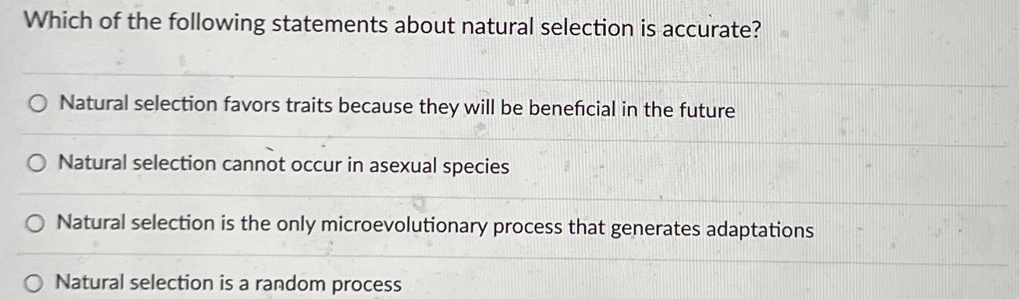 Solved Which of the following statements about natural | Chegg.com