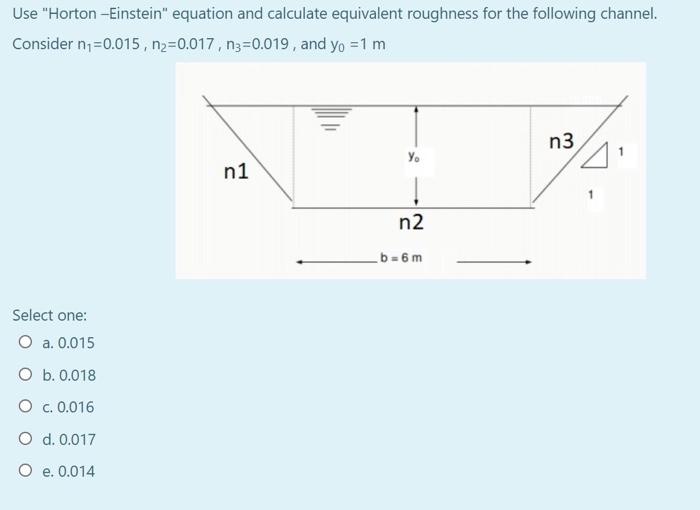 Solved Use "Horton-Einstein" equation and calculate | Chegg.com