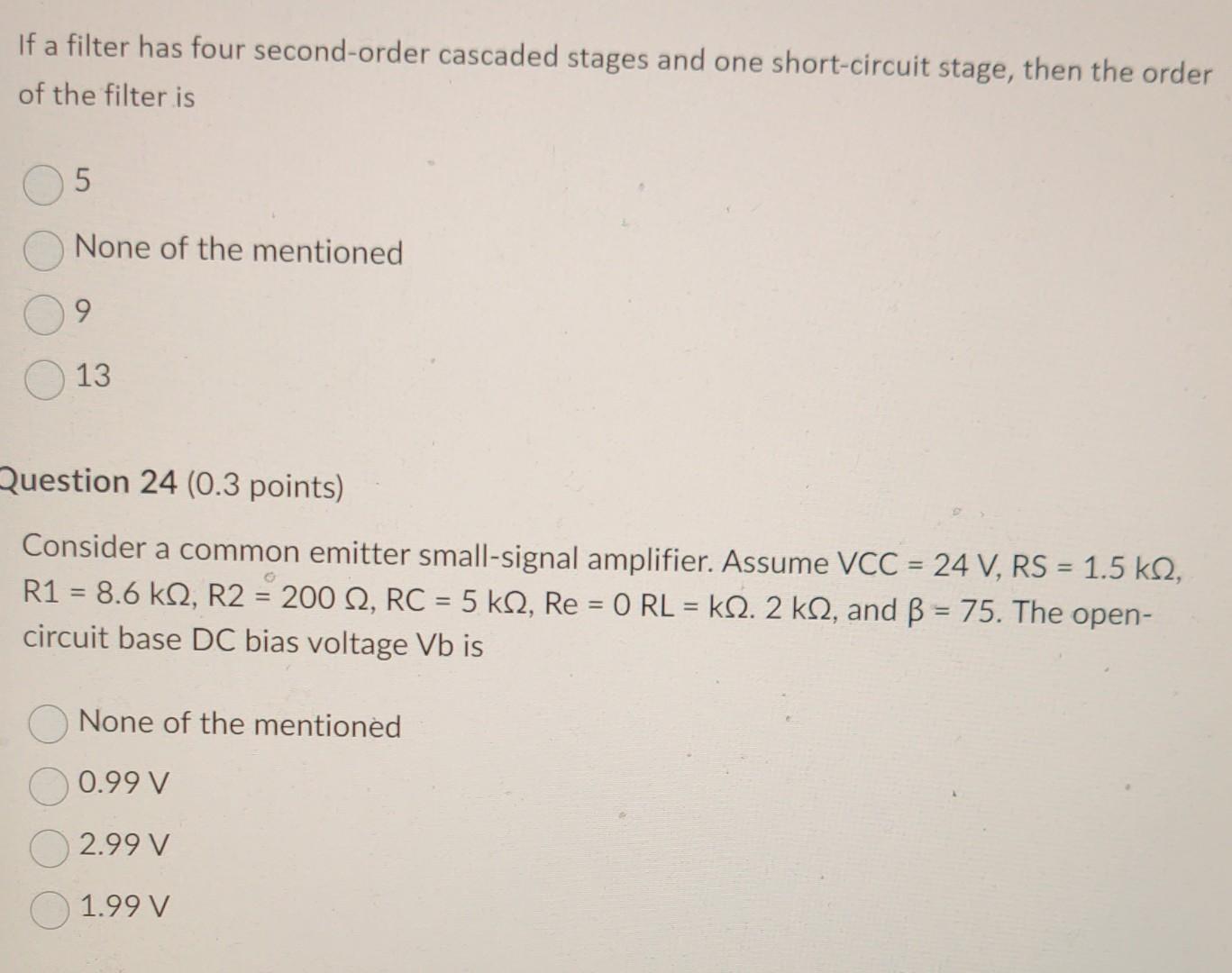 Solved If a filter has four second-order cascaded stages and | Chegg.com