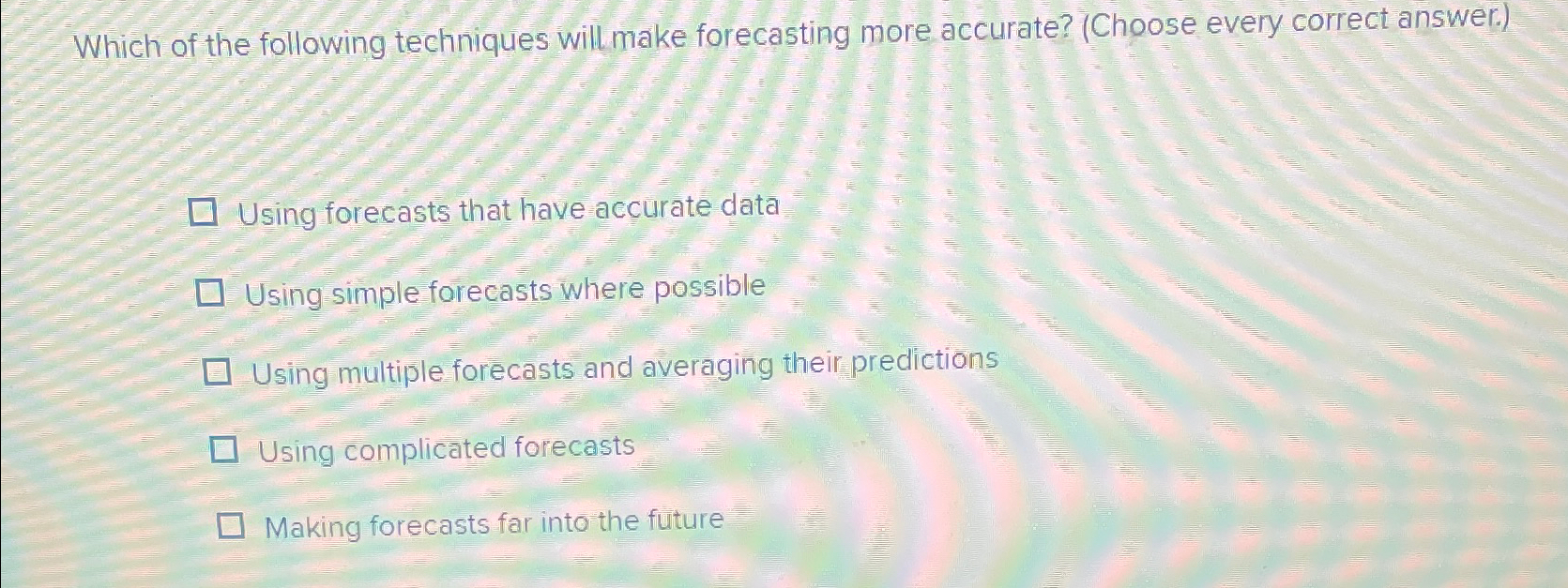Solved Which of the following techniques will make | Chegg.com