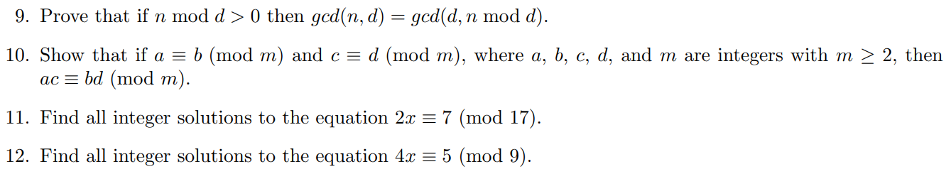 9. ﻿Prove that if n ﻿mod d > 0 ﻿then | Chegg.com