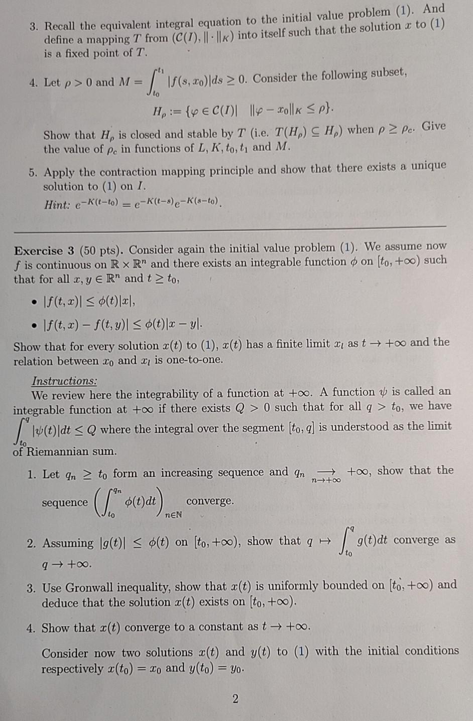 Exercise 1 (30 pts). Let W⊆Rn,A⊆W be a compact set | Chegg.com