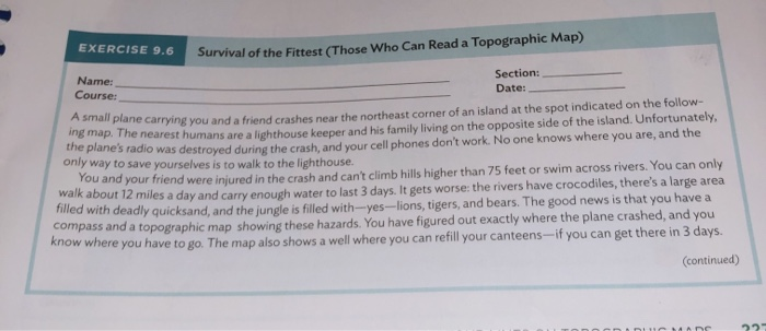 Solved EXERCISE 9.6 Survival of the Fittest (Those Who Can | Chegg.com