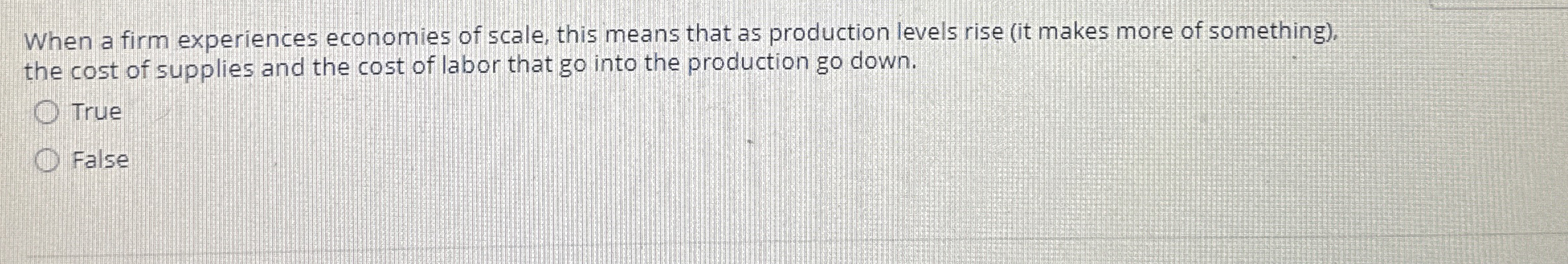 Solved When a firm experiences economies of scale, this | Chegg.com