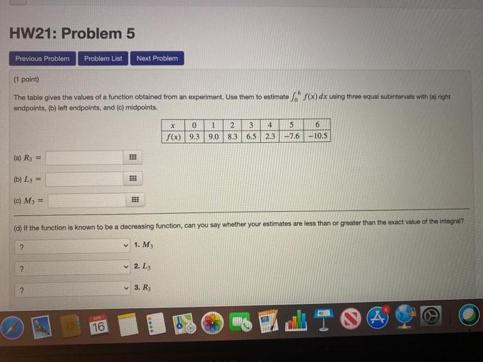 Solved Hw21 Problem 5 Previous Problem Problemi Next