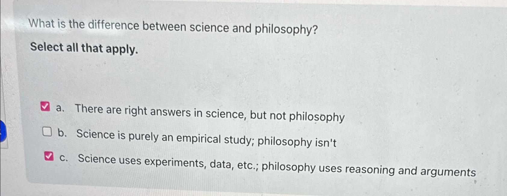 Solved What is the difference between science and | Chegg.com