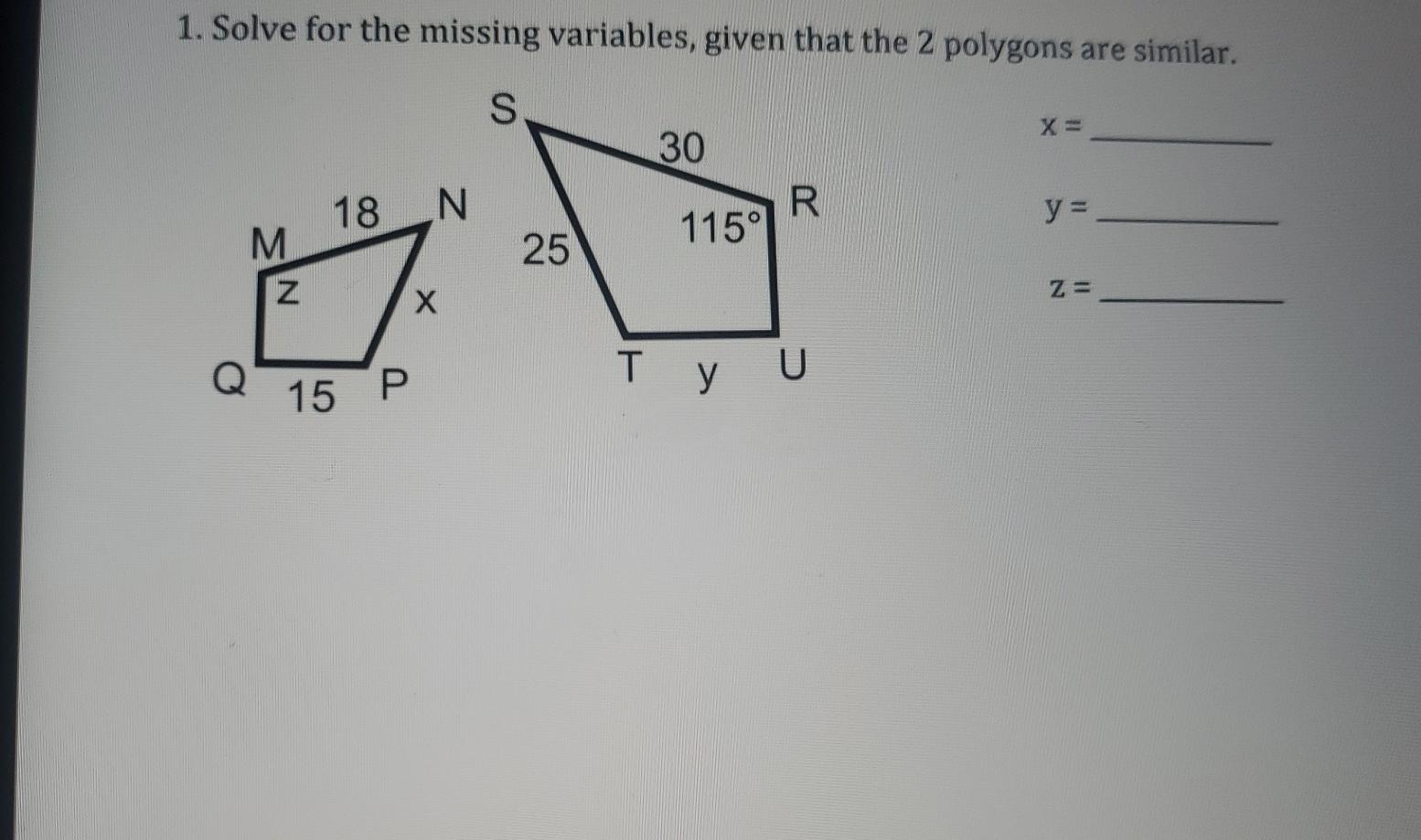 Solved 1. Solve for the missing variables, given that the 2 | Chegg.com