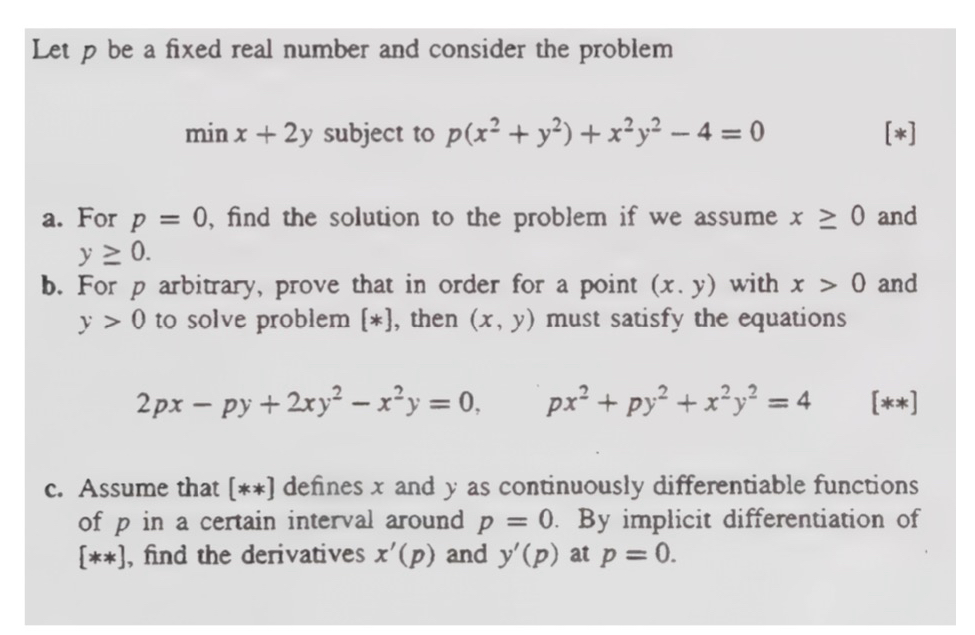 Solved Let P ﻿be A Fixed Real Number And Consider The