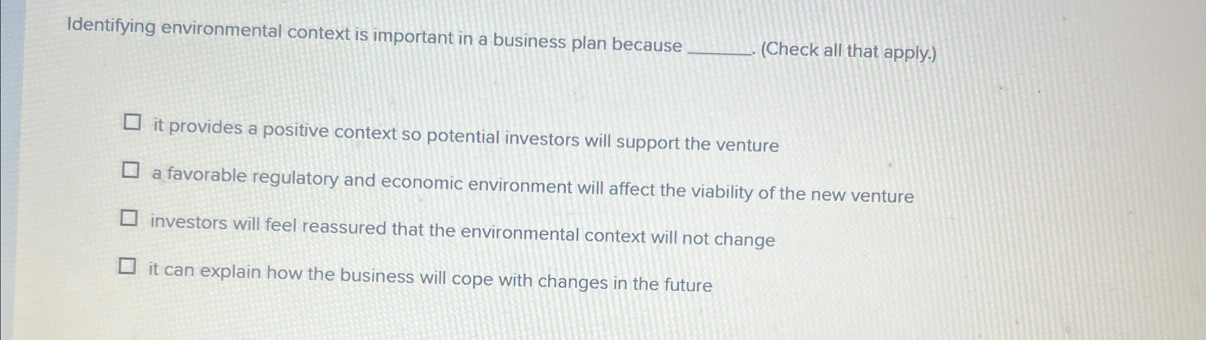 Solved Identifying environmental context is important in a | Chegg.com