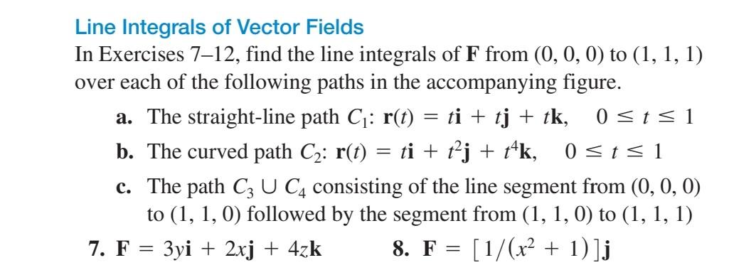 Solved Line Integrals of Vector Fields In Exercises 7-12, | Chegg.com