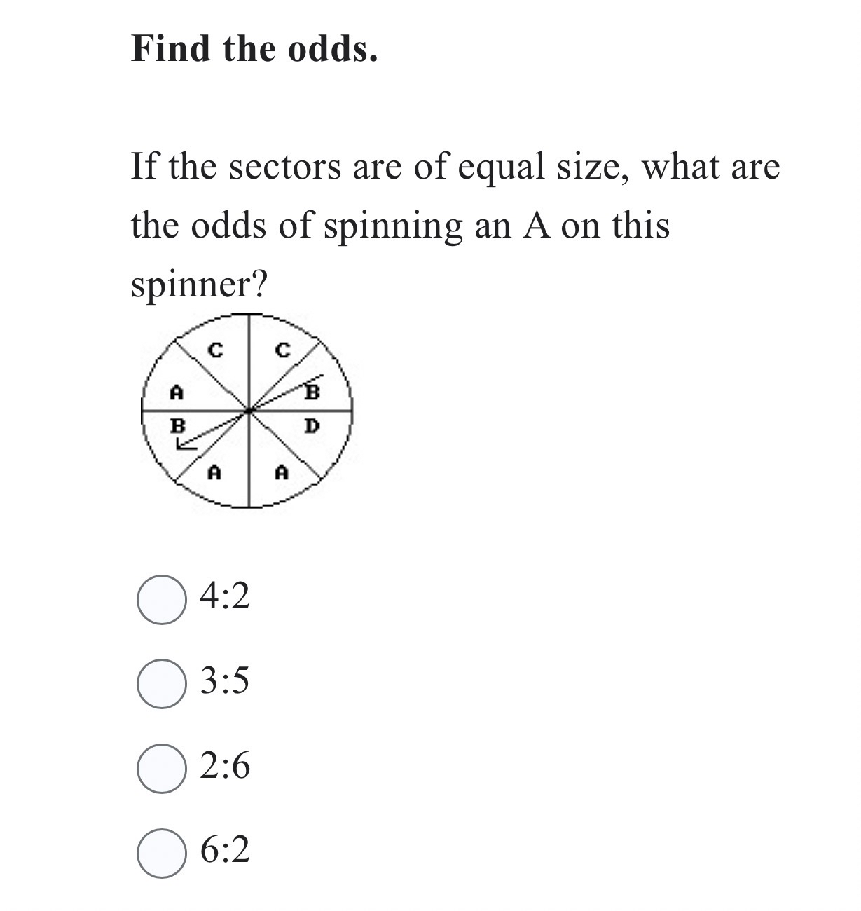 Solved Find the odds.If the sectors are of equal size, what | Chegg.com