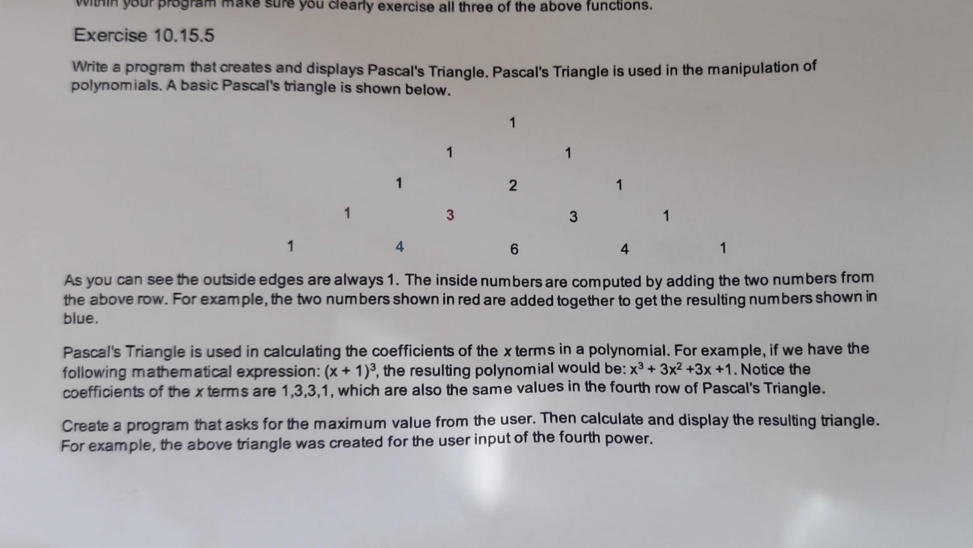 Solved Exercise 10.15.5 Write a program that creates and | Chegg.com