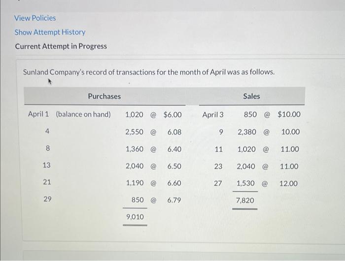 Solved View Policies Show Attempt History Current Attempt in | Chegg.com