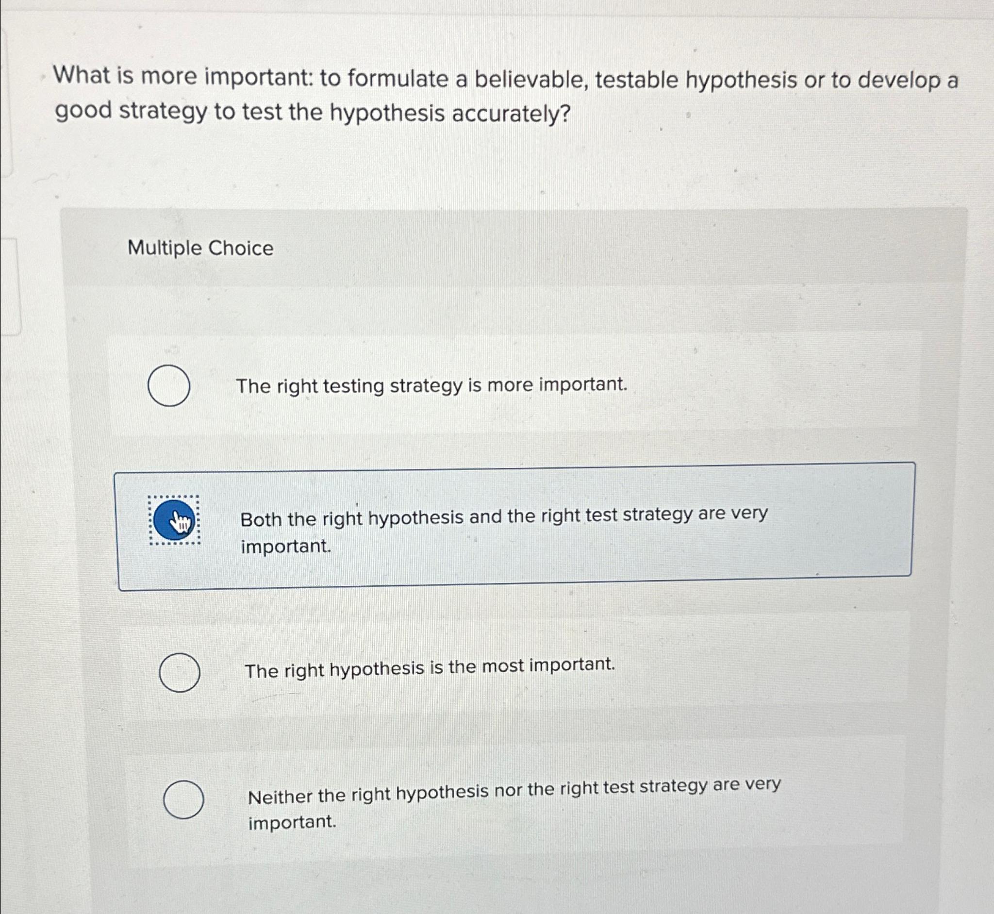 Solved What is more important: to formulate a believable, | Chegg.com