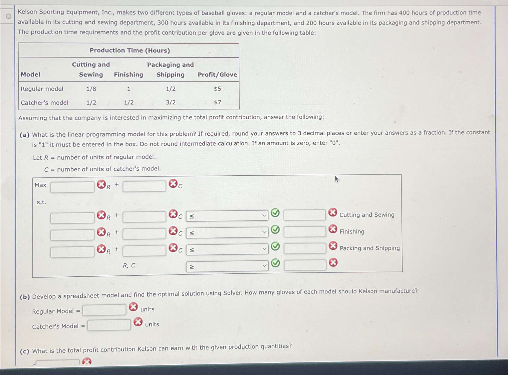 Solved Kelson Sporting Equipment, Inc., makes two different | Chegg.com
