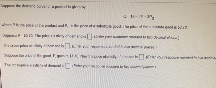 Solved Suppose the demand curve for a product is given by Q | Chegg.com