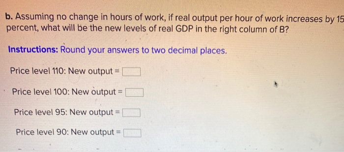 b. Assuming no change in hours of work, if real | Chegg.com