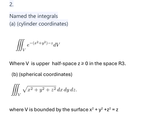 Named The Integrals A Cylinder