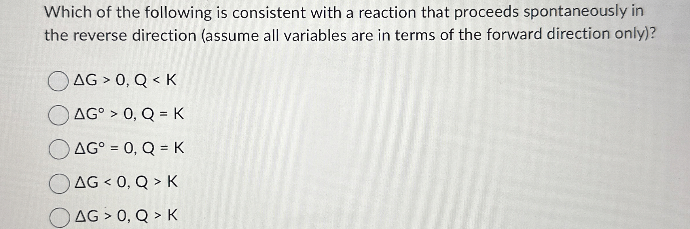 Solved Which of the following is consistent with a reaction | Chegg.com